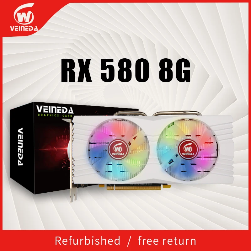 VEINEDA Placa de vídeo RX580 8GB 256 Bit 2048SP Placa gráfica GDDR5 RX 580 Série com conector ...