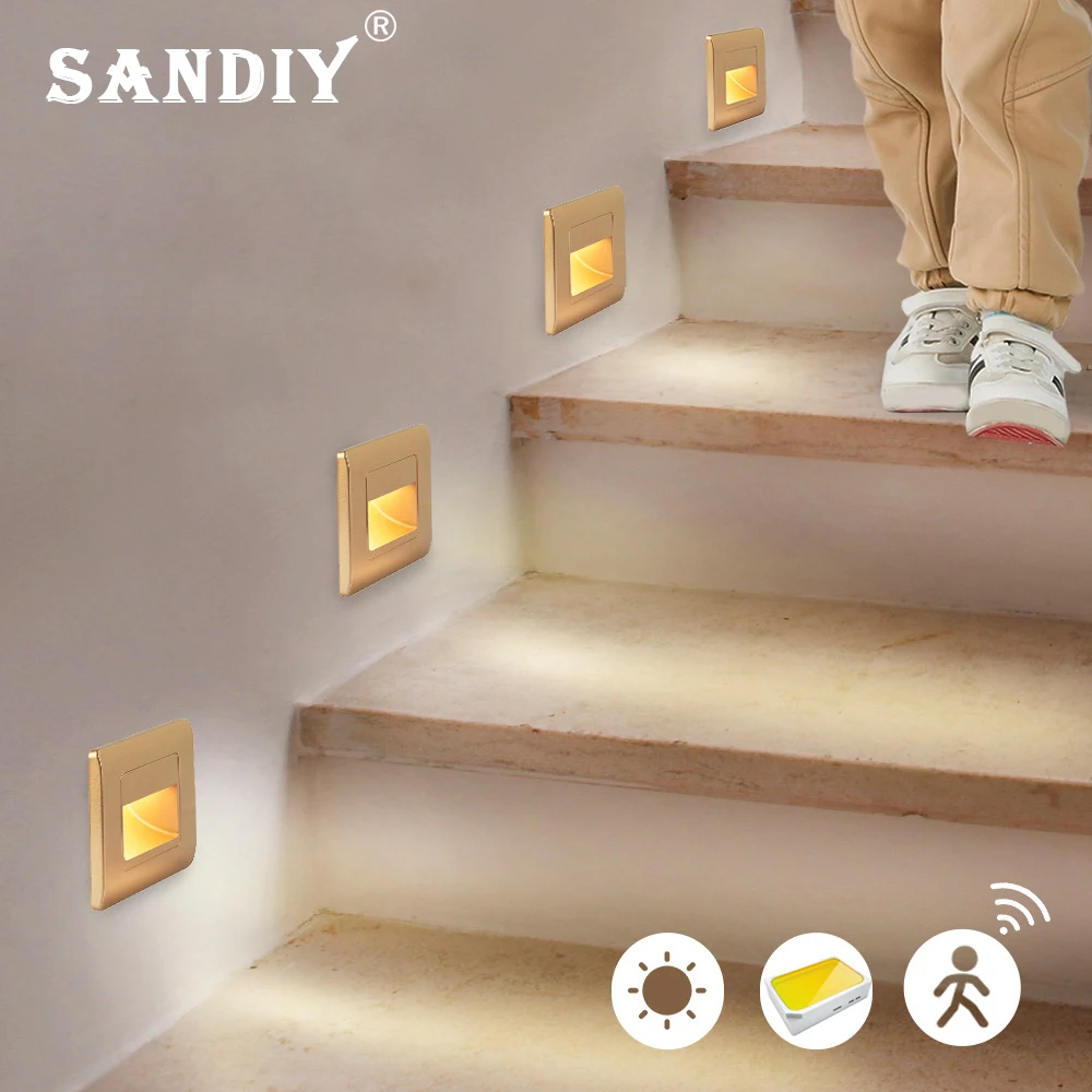 SANDIY-Wall-Light-Radar-Sensor-Staircase-Lighting-Motion-Detect ...