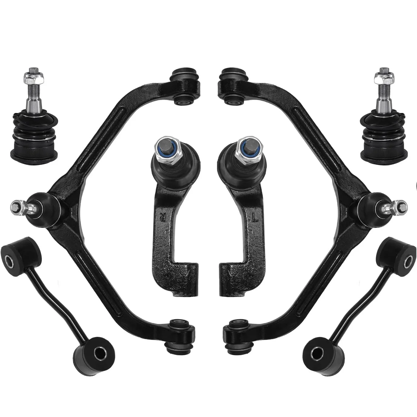 8-Piece-Steering-Suspension-Kit-Front-Control-Arms-Ball-Joints-Tie-Rods ...