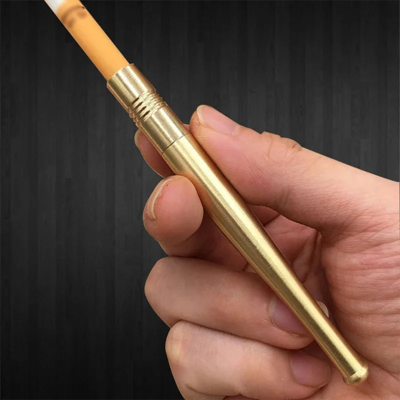 Portable Brass Tobacco Cigarette Pipe Smoking Pipe Cigarette Holder ...