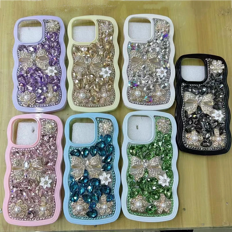 Sparkling-Rhinestone-Jewelry-Phone-Case-Cute-Wave-Frame-Bling-Cover-Fit ...
