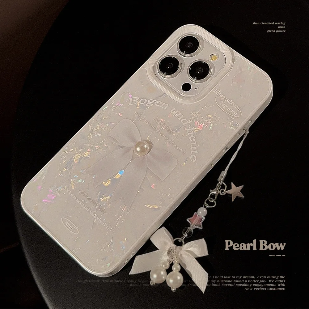Luxury 3D Pearl Bowknot Pattern Phone Case for iPhone 11 12 13 14 15 16 ...