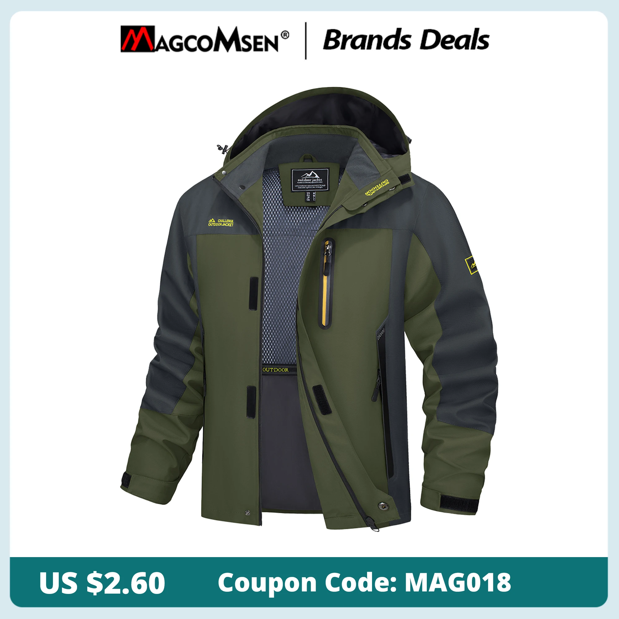 MAGCOMSEN Men's Spring Lightweight Windbreaker Water proof Softshell ...
