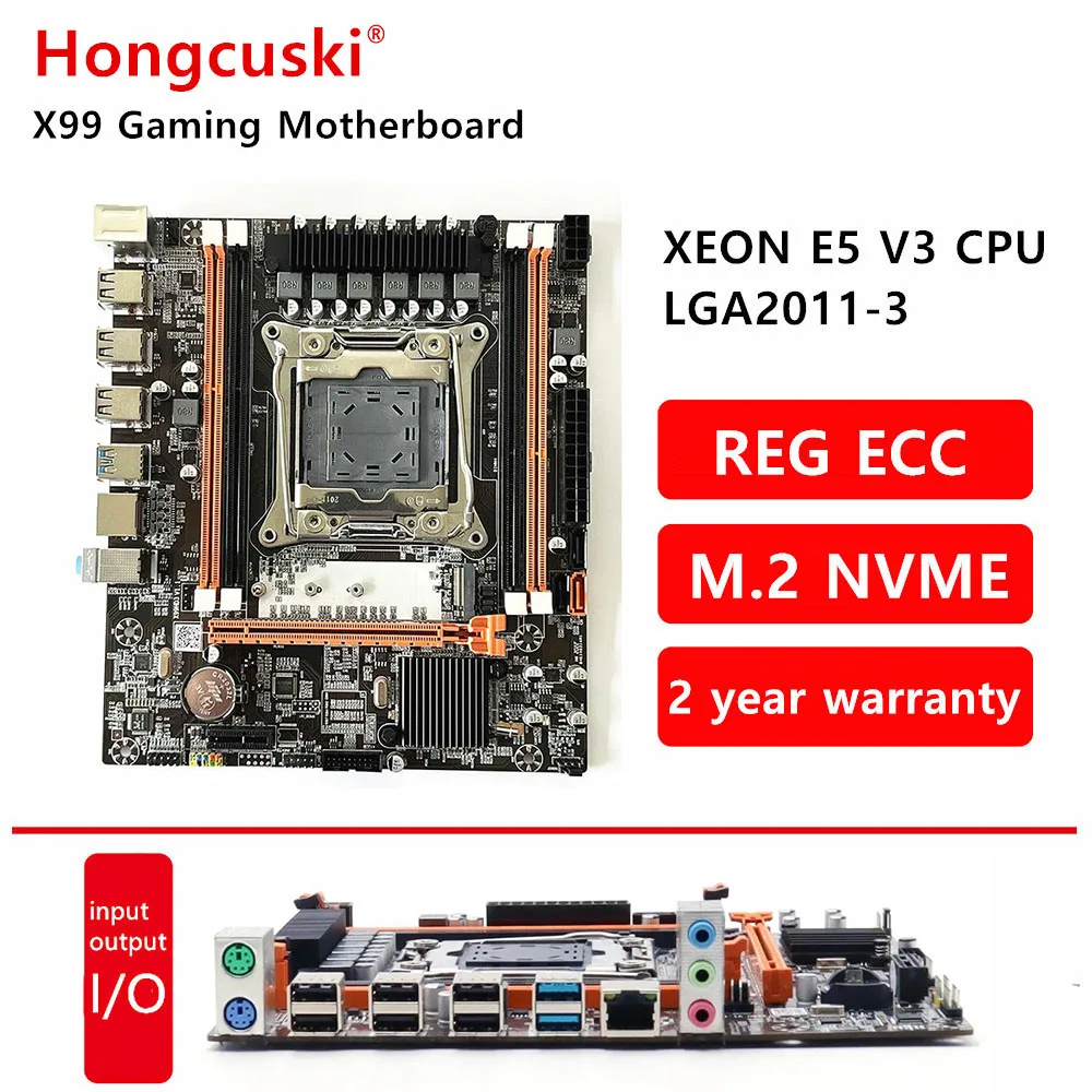 X99 NVME M.2 D3 마더보드 슬롯 LGA2011 3, USB3.0 PCI E3.0 SSD, DDR3 32G REG ECC 메모리 및 Inter Xeon E5 V3 ...