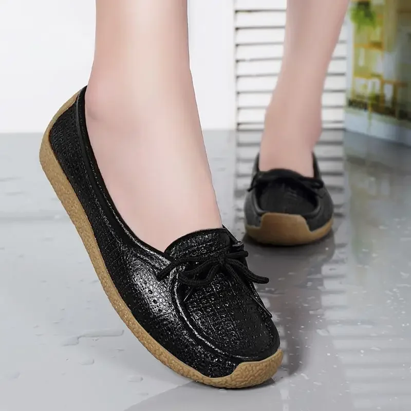 Genuine-Leather-Moccasins-Female-2024-Spring-and-Summer-Shallow-Mouth ...