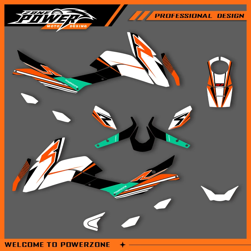 POWERZONE Motocross Team Graphics Background Sticker Decal Kits For KTM ...
