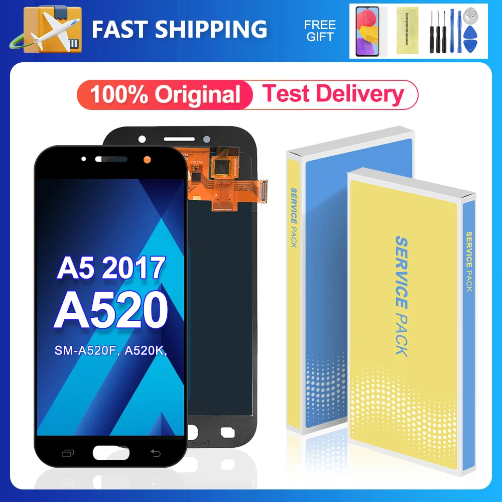 100-Tested-5-2-Original-LCD-For-SAMSUNG-Galaxy-A5-2017-A520-A520F-SM ...