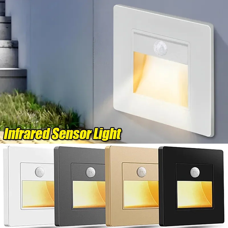 PIR-Motion-Sensor-Led-Night-Light-Recessed-Infrared-Body-Induction-Lamp ...