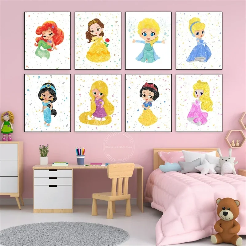 Disney-Cartoon-Princess-Canvas-Art-Paintings-Cartoon-Poster-and-Print ...