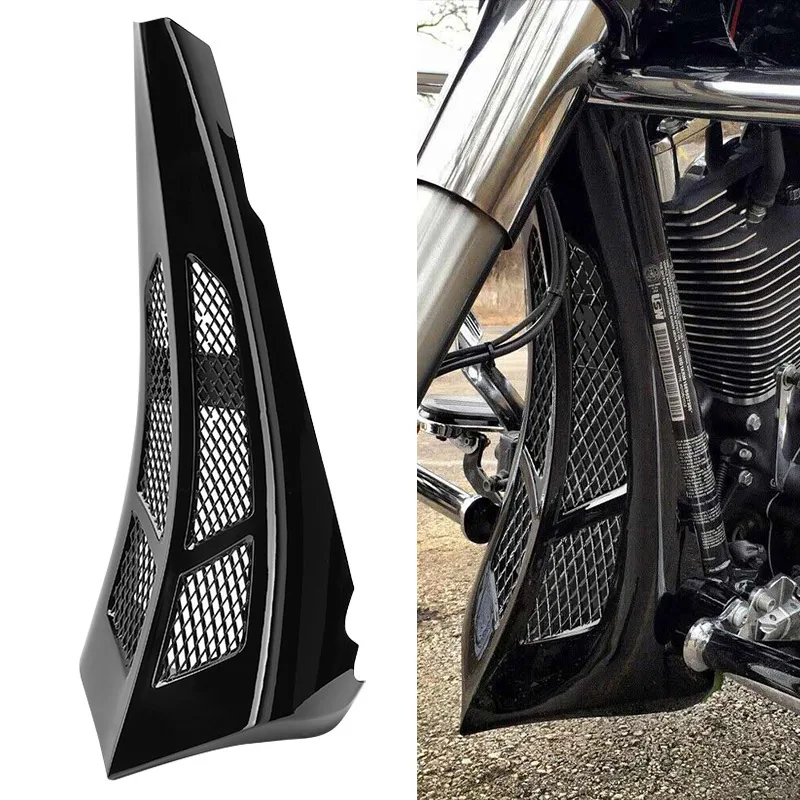 Motorcycle-Black-Front-Lower-Radiator-Chin-Fairing-Spoiler-Frame-Cover ...