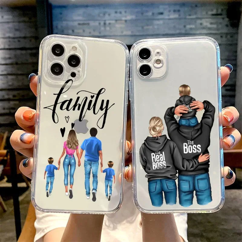 Super Mom And Super Dad Baby Family Phone Case For iPhone 15 14 13 12 ...
