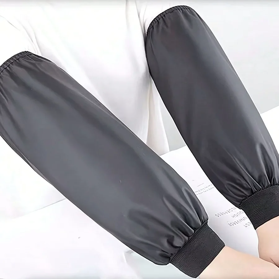 Heavy-Duty Black Faux Leather Arm Sleeves - Waterproof & Oil-Resistant ...