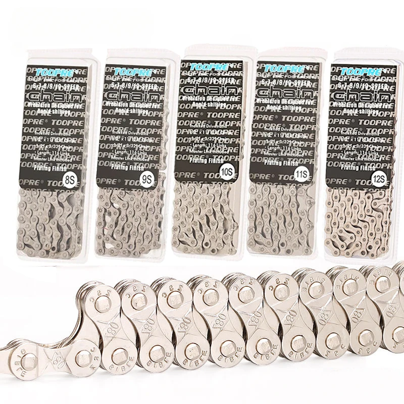 Mountain-Bike-Chain-Single-6-7-8-9-10-11-Speed-Electroplated-Silver-MTB ...