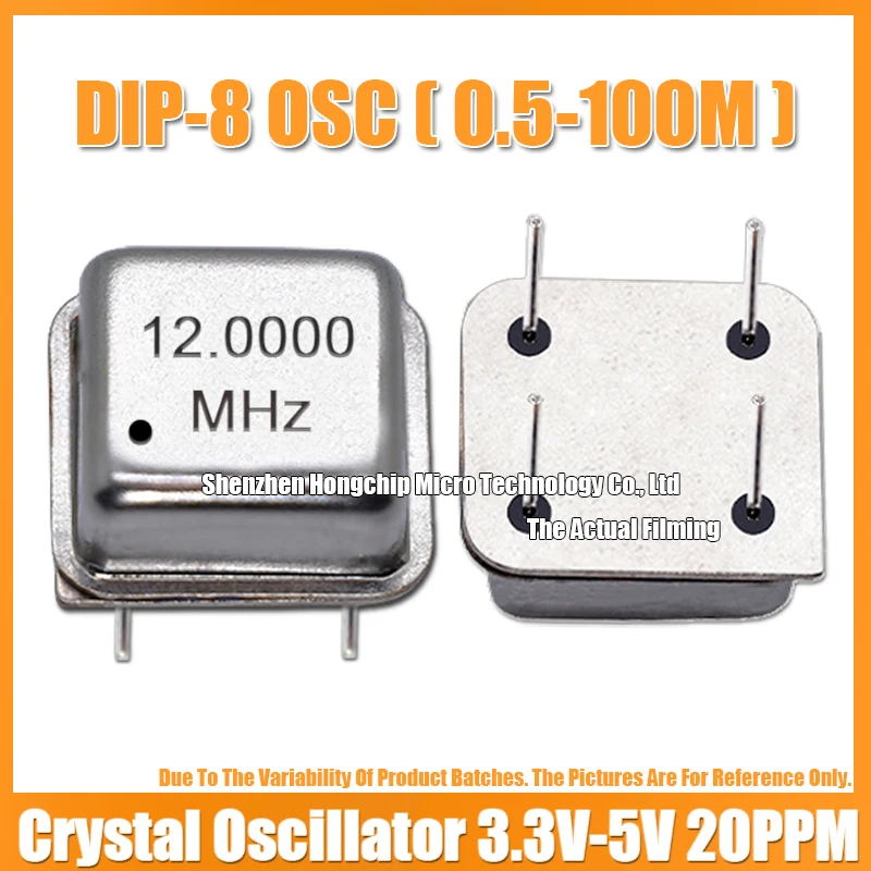 (2PCS) DIP-8 12M 12MHZ 12.000MHZ OSC 4PIN Half Size Active Square ...