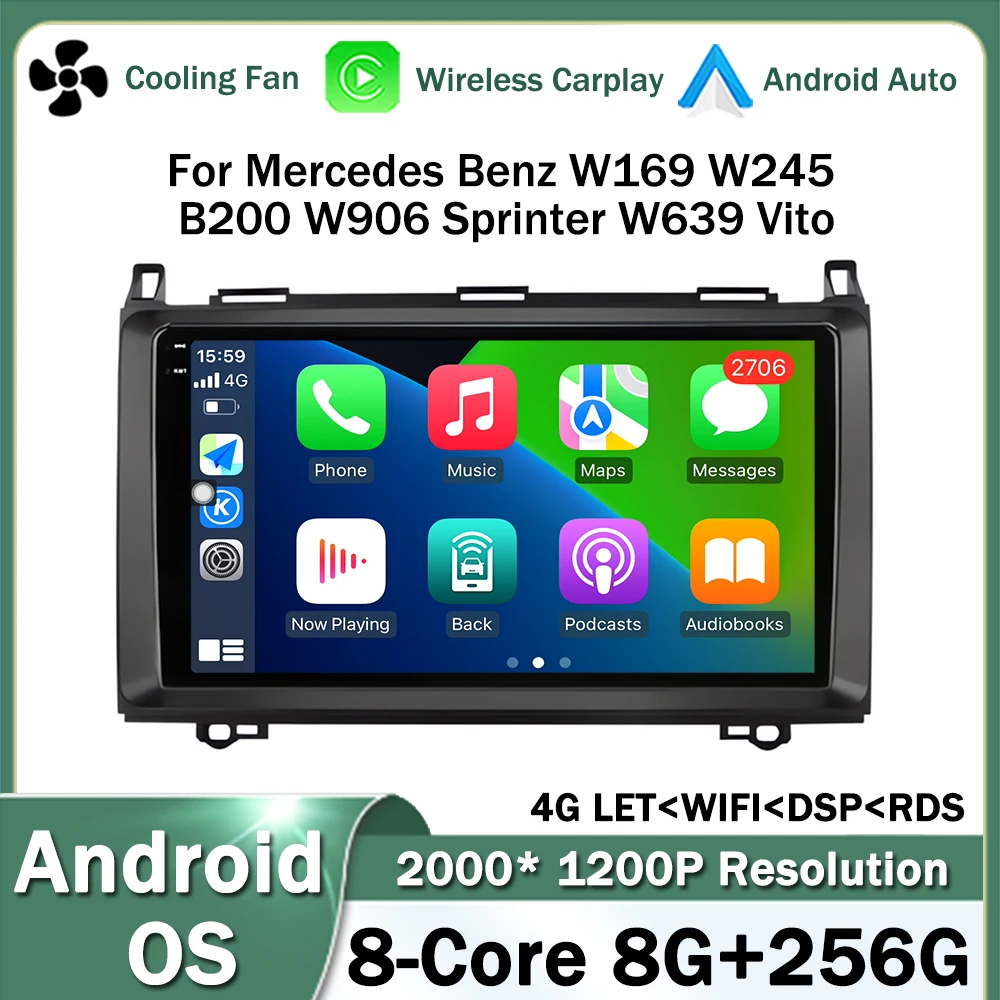 9-Inch-Android-OS-for-Mercedes-Benz-W169-W245-B200-W906-Sprinter-W639 ...