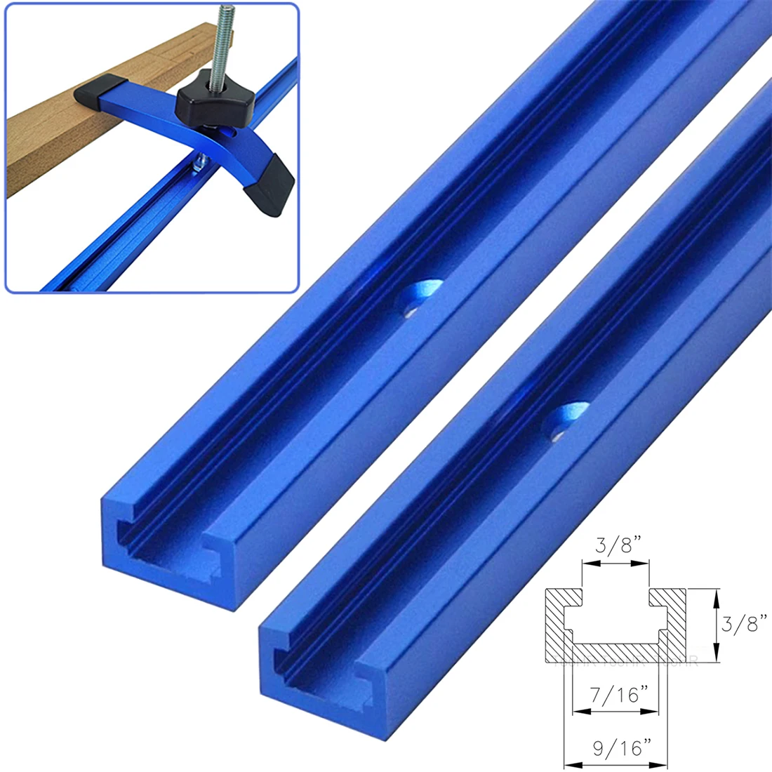 19x9-5mm-Woodworking-Chute-Rail-T-track-T-slot-300-800MM-Miter-Track ...