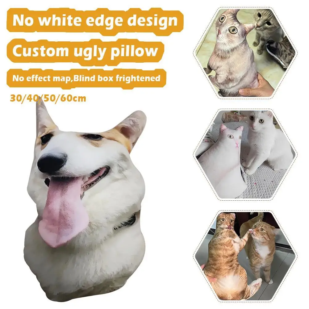 Personalized-Photo-DIY-Ugly-Pillow-Customized-Special-Shaped-3D-Cat-Dog ...