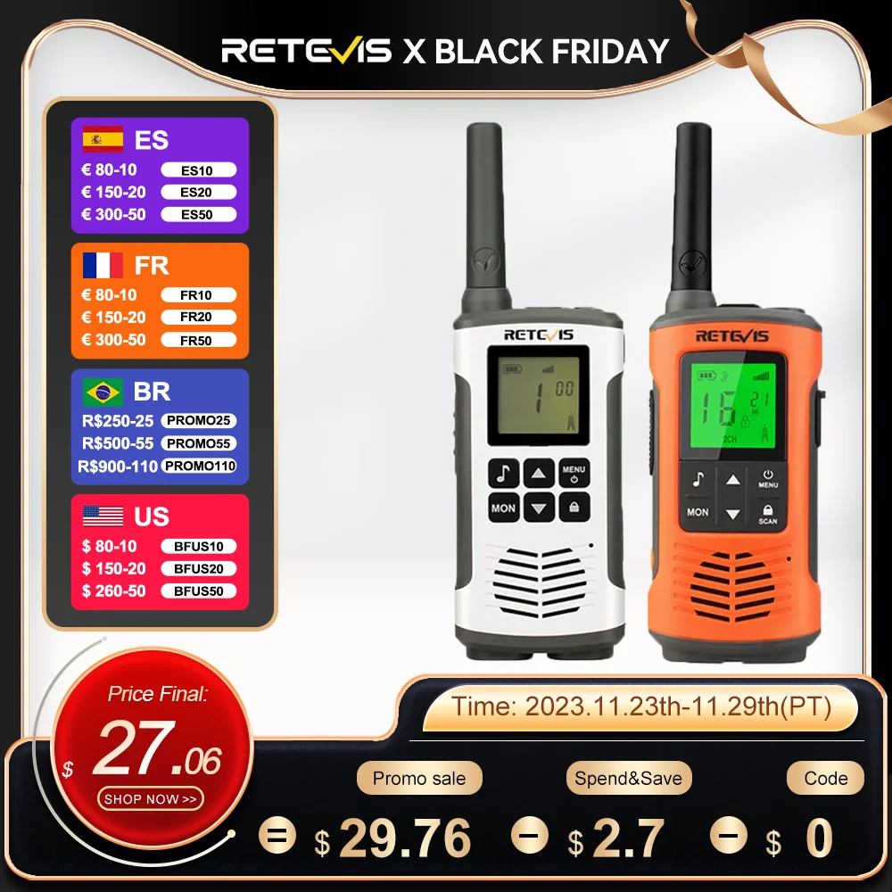 Retevis-IP67-Waterproof-Walkie-Talkie-2-pcs-Two-way-Radio-Receiver-RT45 ...