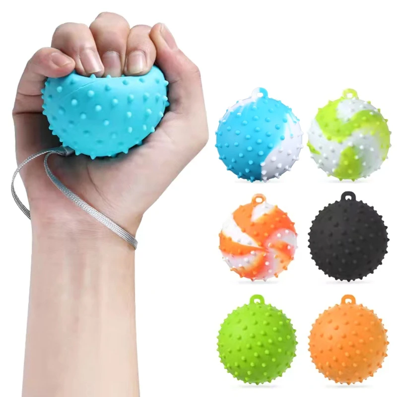 Finger Hand Grip Massage Ball, Massager Roller Spiky Ball, Soft ...