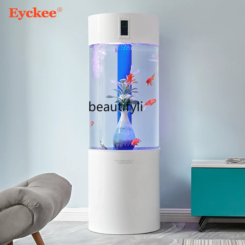 CXH-Douyu-Ecological-Creative-Fish-Tank-Cylindrical-Acrylic-Fish-Globe ...