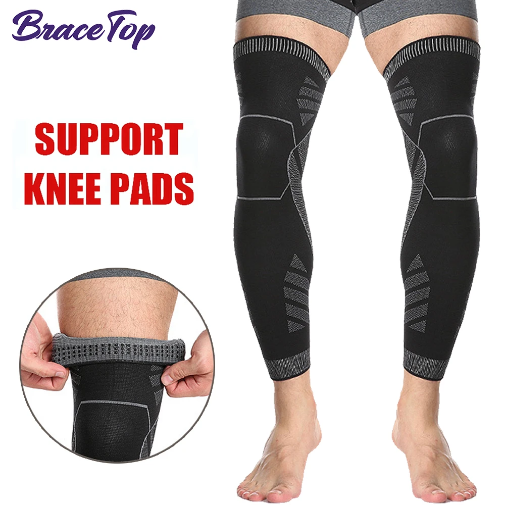 Bracetop Long Leg Compression Sleeves,full Leg Sleeve Long Knee Brace ...