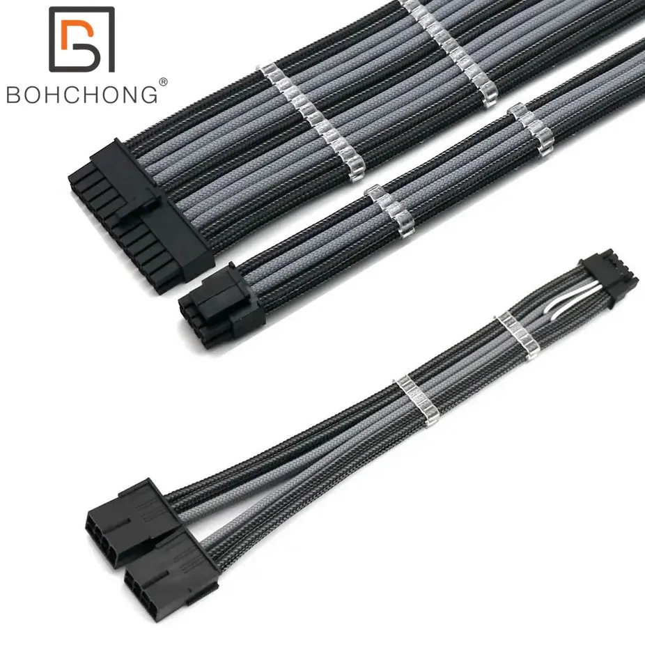 4mm-1pcs-ATX-24Pin-1pcs-4-4Pin-1pcs-12vhpwr-to-2x8Pin-PCI-E-GPU ...