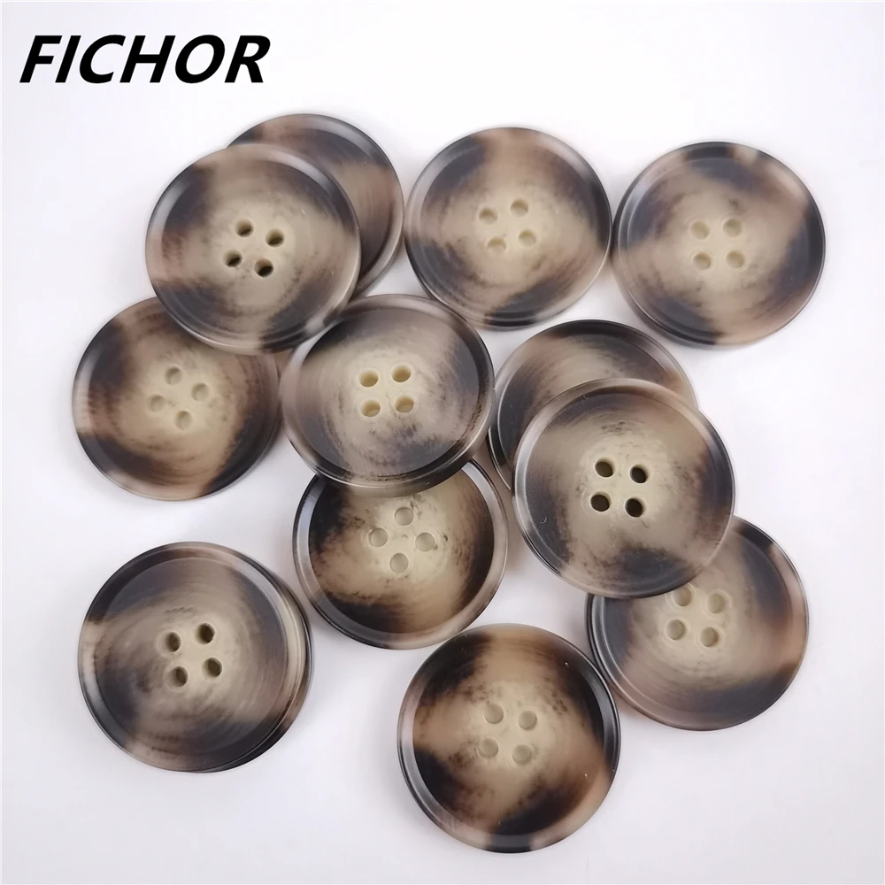 10/20pcs 27.5mm 4 Holes Resin Imitation Horn Buttons For Clothing Coat ...