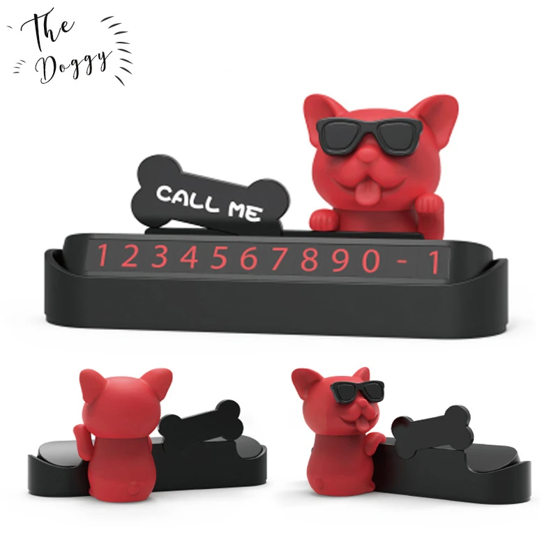 Car-Temporary-Parking-Card-Universal-Rotate-Dog-Phone-Number-Plate ...