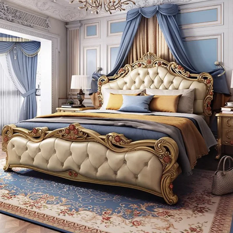 Queen-High-End-European-Double-Bed-Frame-Queen-Edges-King-Size-Luxury ...