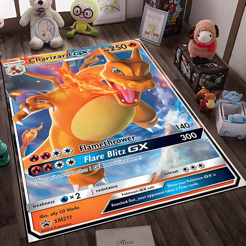Japanese-Anime-Pokemon-Charizard-Card-Carpet-for-Living-Room-Game-Rugs ...