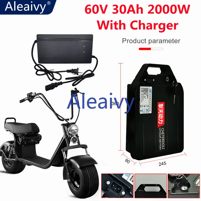 Original 60V 20ah 30ah 40ah Electric Motorcycle Waterproof Lithium ...