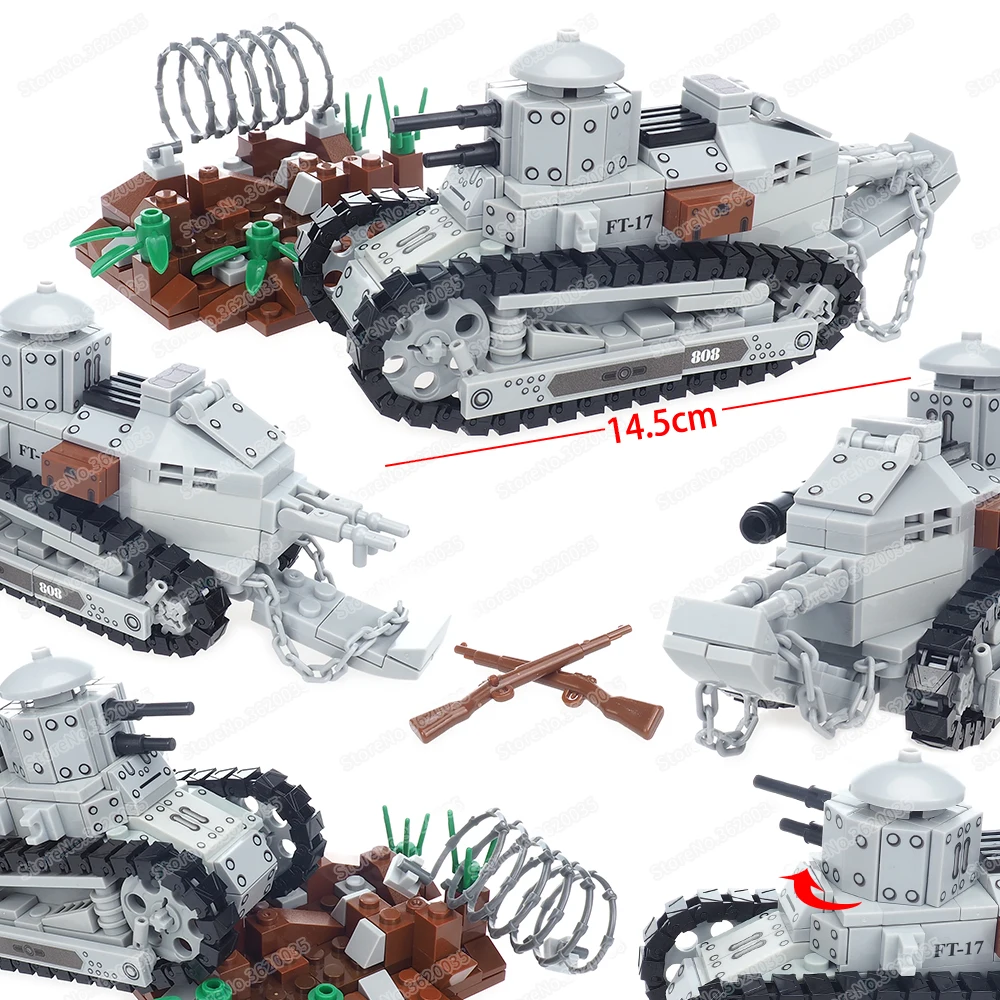 Military-Ground-Combat-FT-17-Light-Tank-Building-Block-WW2-Figures-War ...
