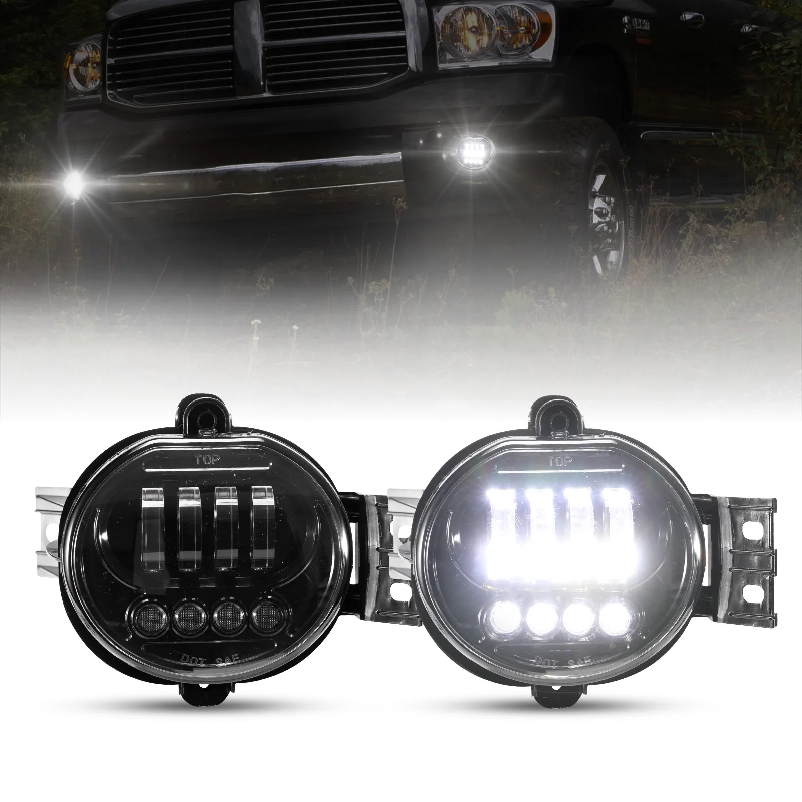 Daytime-Running-Lights-Clear-Lens-Led-Fog-Light-For-Dodge-Ram-1500-2500 ...