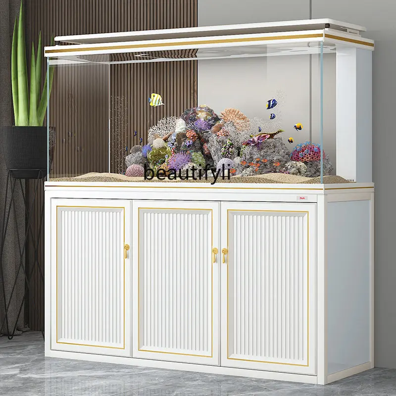 Super-White-Glass-Light-Luxury-Fish-Tank-Household-Medium-Intelligent ...