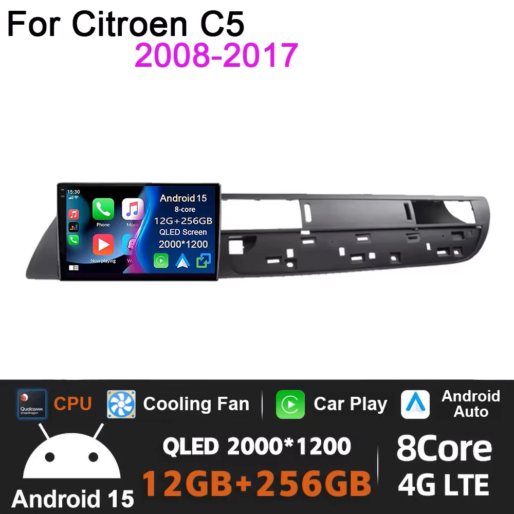 Android 15 Carplay Auto Car Radio Multimedia Player For Citroen C5 2008 ...