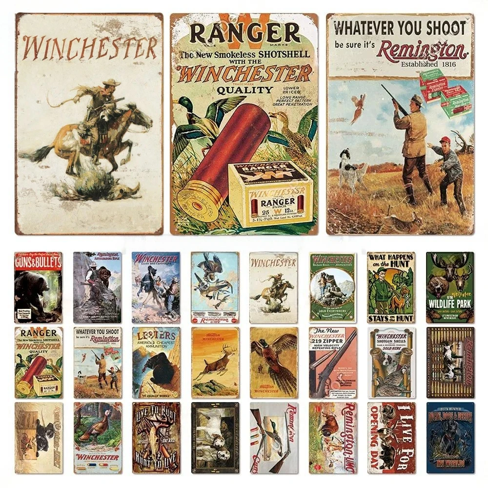 Hunting-Vintage-Plaque-Metal-Signs-Wall-Decor-for-Man-Cave-Home-Room ...