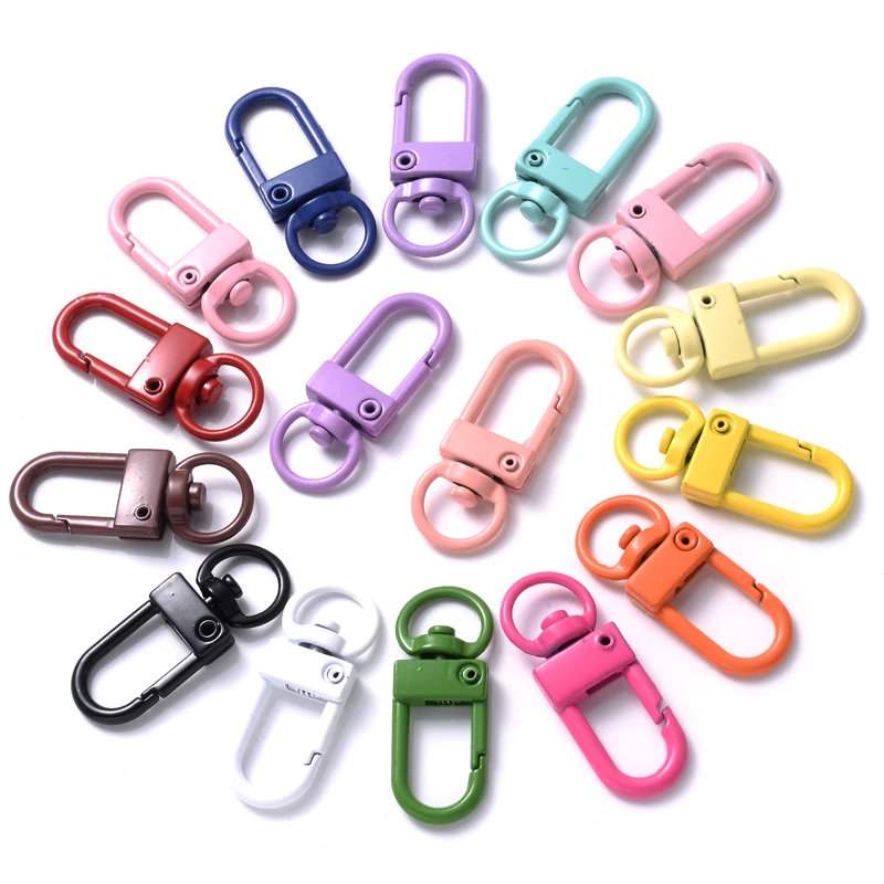 10Pcs/lot Cute Candy Color Keychain Ring Metal Lobster Clasp Clip Bag ...