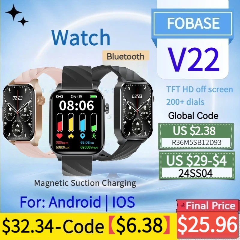 Fobase-V22-1-85-inch-TFT-Outdoor-Rugged-Military-SmartWatch-Sports-BT ...