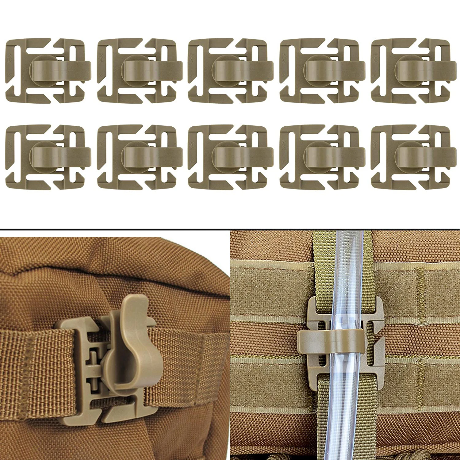 Pack-of-10-Tactical-Hydration-Tube-Clips-Water-Tube-Clip-MOLLE-Webbing ...