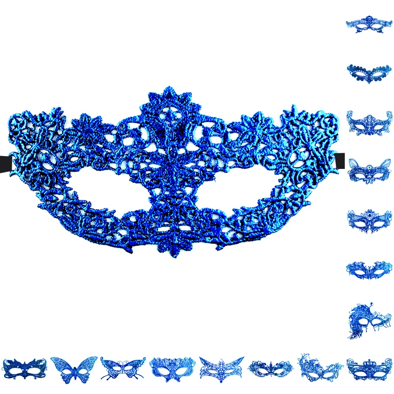 Blue-Unshaped-Women-s-Sexy-Half-Face-Animal-Lace-Party-Mask-Halloween ...