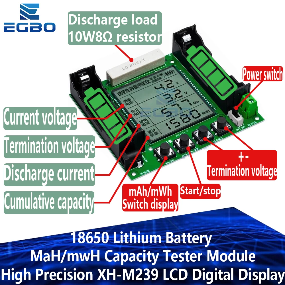 18650-Lithium-Battery-Capacity-Tester-Module-High-Precision-XH-M239-LCD ...