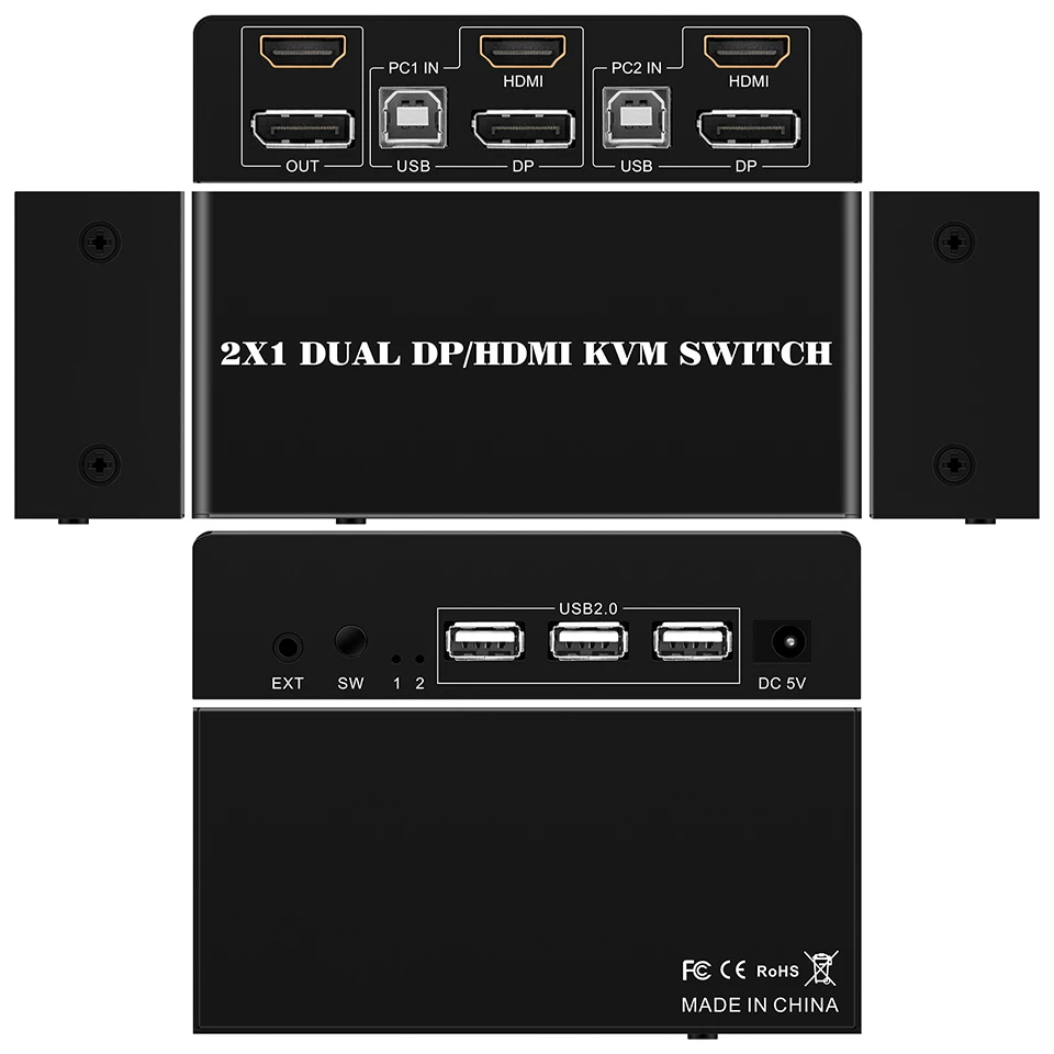 2x1-HDMI-DP-2x1-KVM-switch-8K-4K-Dual-Monitor-Extended-Display-USB-KVM ...