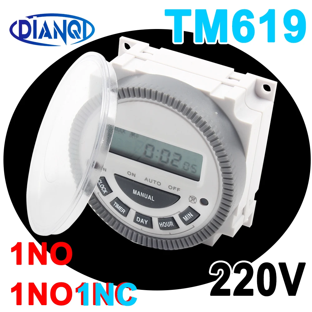 1PC-TM619-1NO1NC-Digital-7-Days-Weekly-Programmable-AC220V230V240V-Timer-Switch-Time-Relay-Power ...