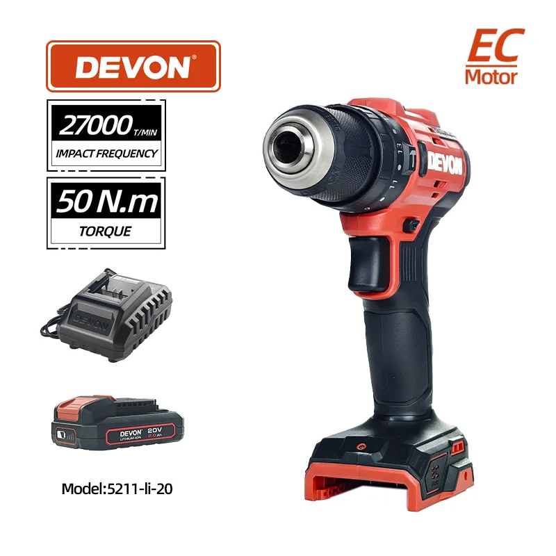 Nuevo-Devon-5211-Li-20V-taladro-de-impacto-el-ctrico-sin-escobillas-20V ...