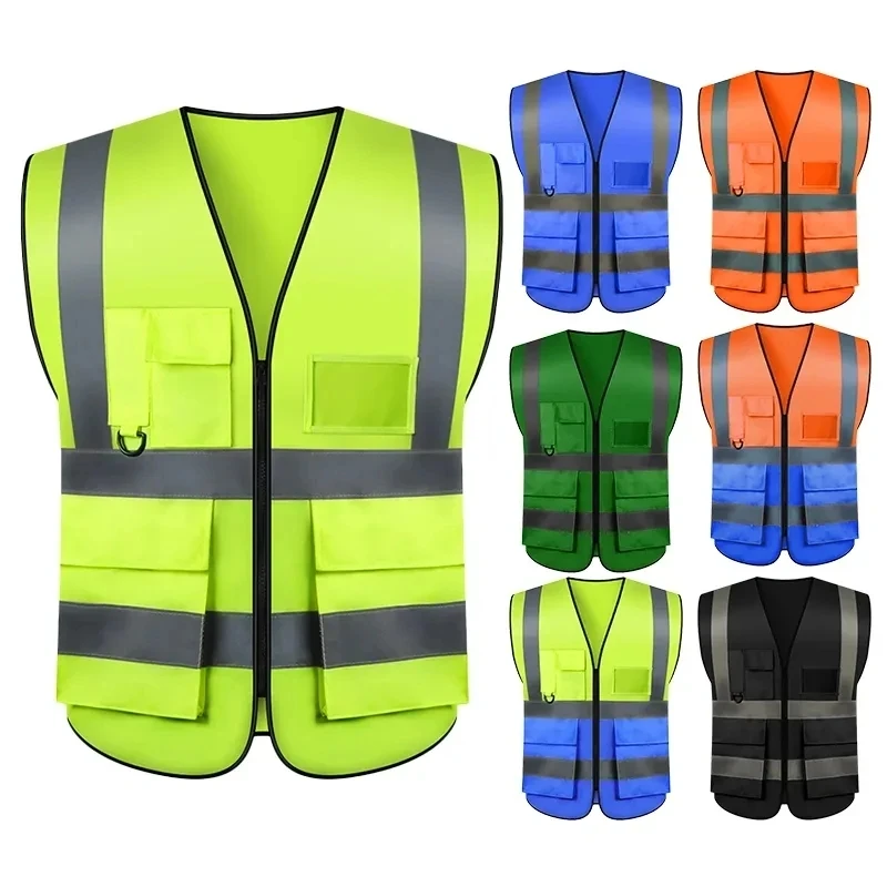 High-Visibility-Reflective-Safety-Vest-Personalized-Multiple-Pockets ...