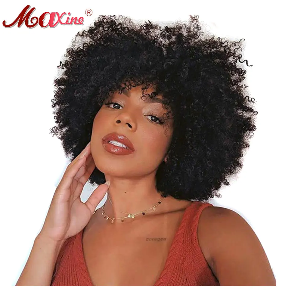 Peruca-Curly-do-cabelo-humano-para-mulheres-negras-peruca-Kinky-Afro ...
