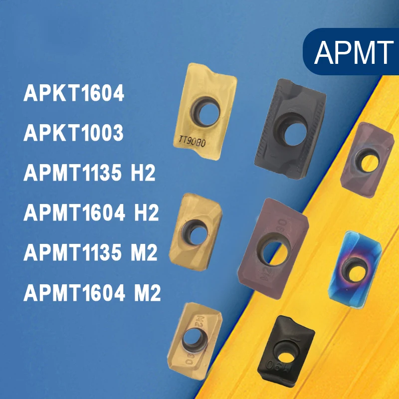 10PCS APKT1604 / APKT1003 / APMT1135 / APMT1604 Carbide Inserts Milling Cutter Turning Tool CNC ...