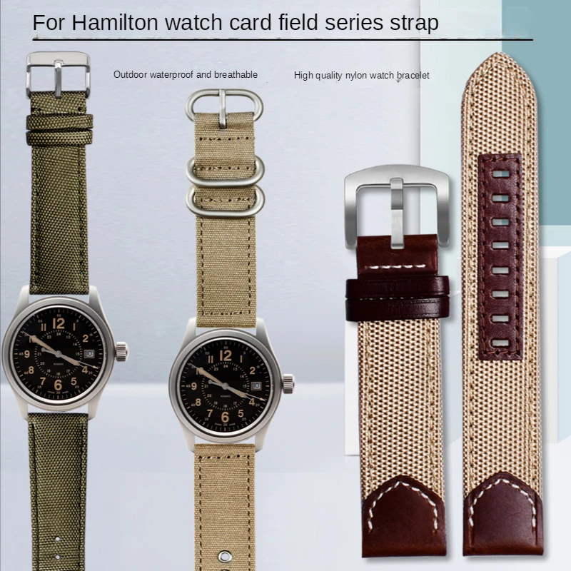 Hamilton Khaki Field 20mm Strap | Canvas Watch Band Accessories - Watch ...
