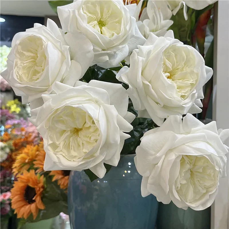 Simulation-Roses-Branches-Real-Touch-Fake-Flowers-Austin-Julie-Rose ...