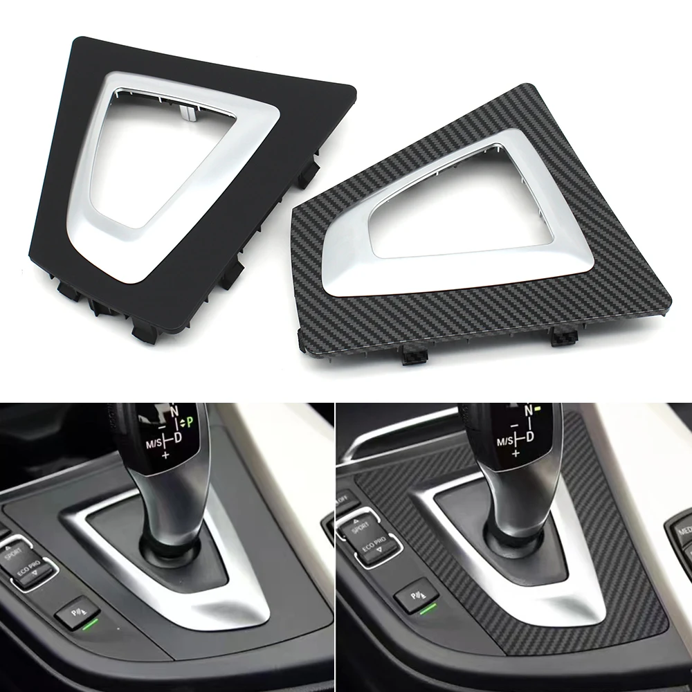 LHD-Interior-Car-Shift-Lever-Bezel-Gear-Selector-Carbon-Fiber-Cover ...